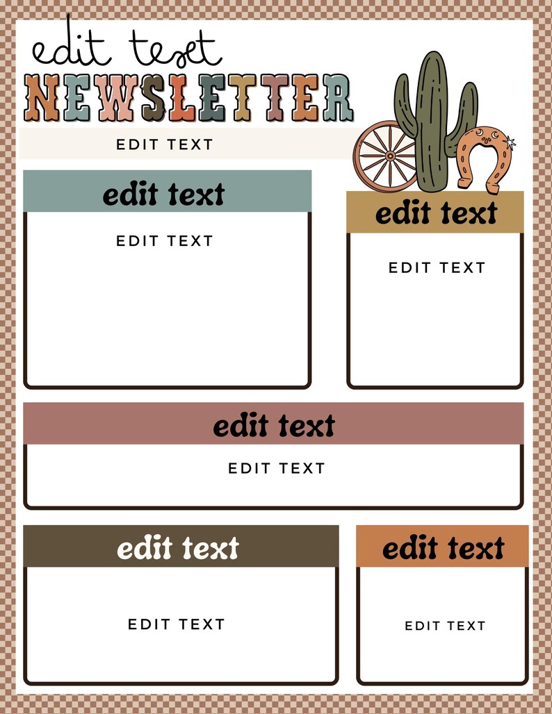 Wild Wild West Newsletter [editable] - Etsy