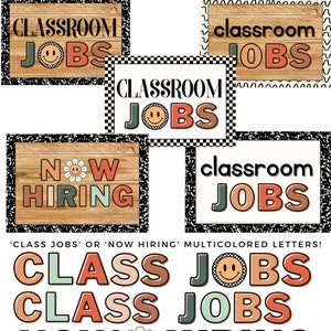 Groovy Vintage Class Jobs Display [editable] - Etsy