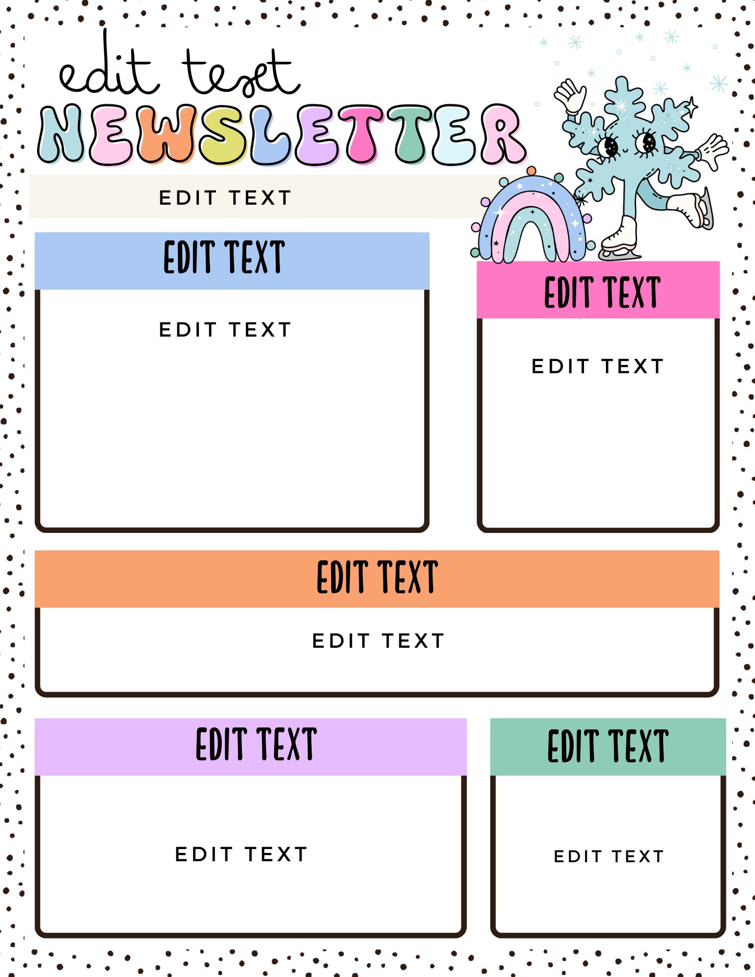 Groovy Winter Newsletter [editable] - Etsy