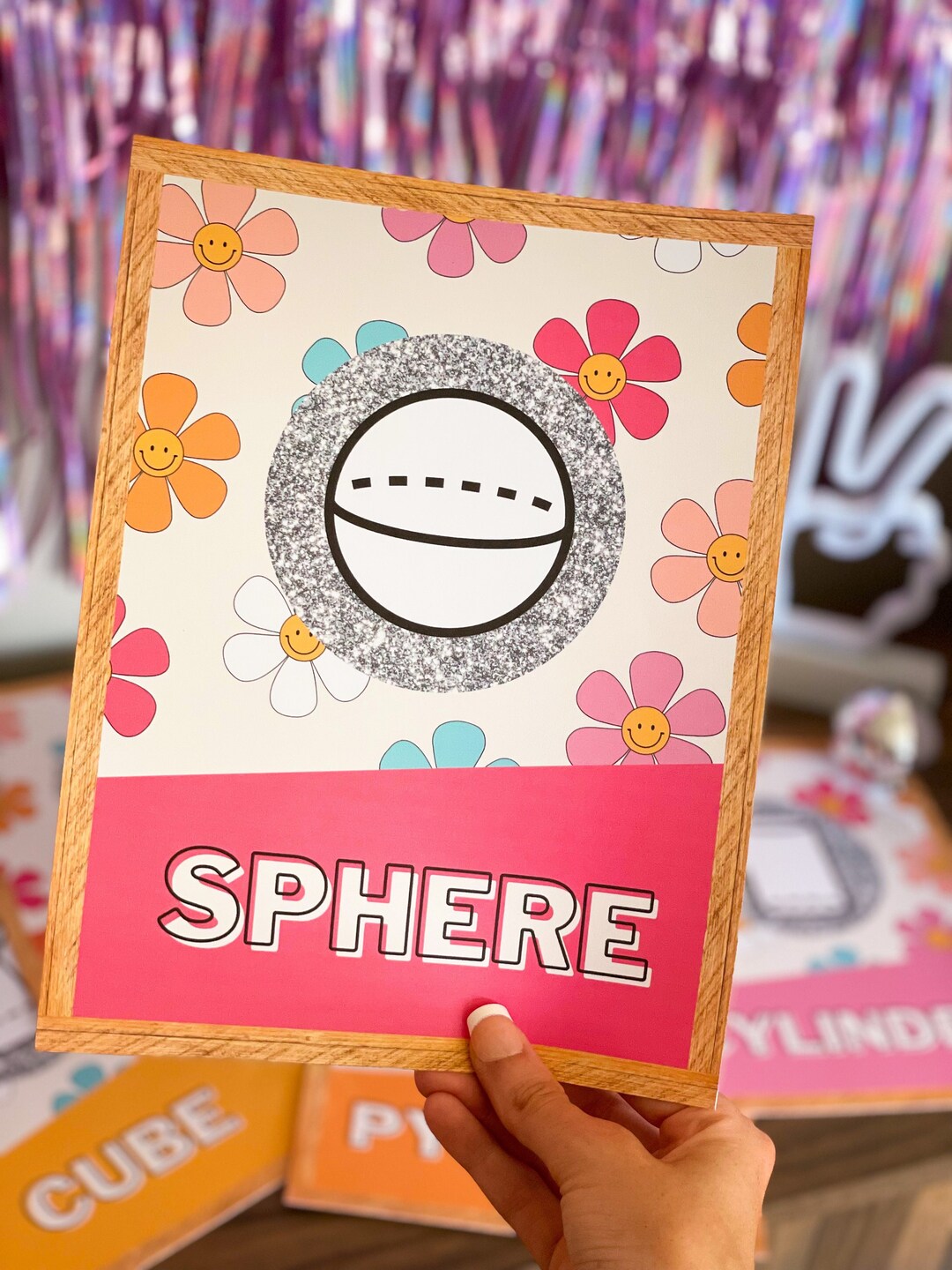Groovy Glitter Shape Posters - Etsy