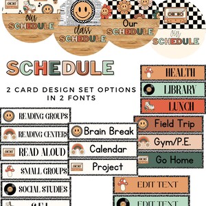 Groovy Vintage Classroom Schedule [editable] - Etsy
