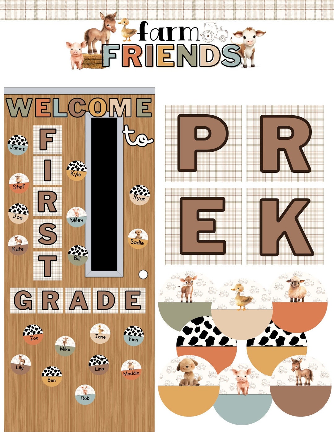Farm Friends Classroom Door Display - Etsy