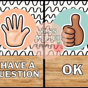 Groovy Boho Hand Signals Classroom Posters [editable] - Etsy