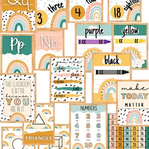 Modern Boho Rainbow Classroom Complete Bundle editable - Etsy