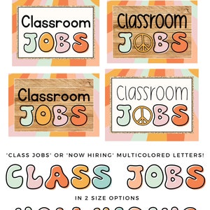Groovy Boho Volume II Class Jobs Display [editable] - Etsy