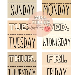 Neutral Boho Rainbow Classroom Calendar - Etsy