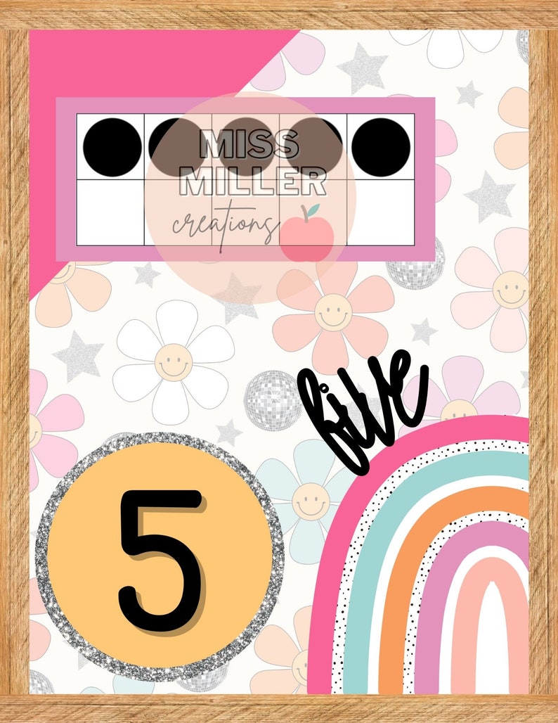 Groovy Glitter Classroom Number Posters - Etsy
