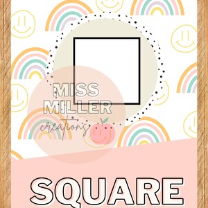 Pastel Boho Rainbow Classroom Shape Posters - Etsy