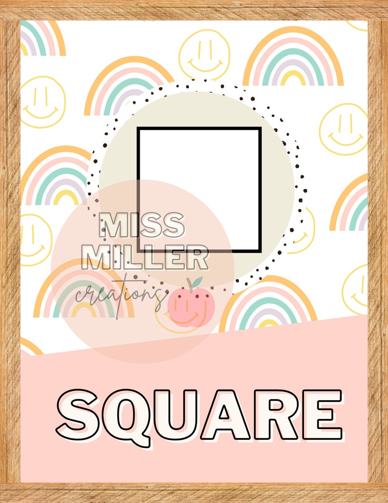 Pastel Boho Rainbow Classroom Shape Posters - Etsy