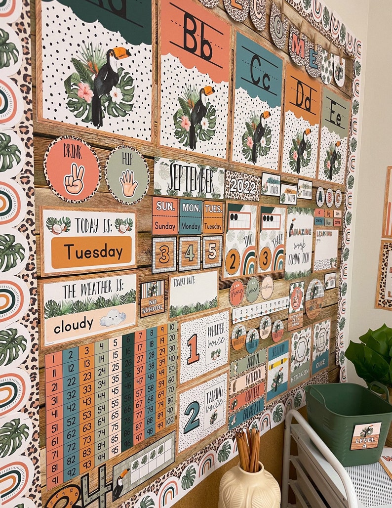 Boho Tropics Complete Classroom Collection - Etsy