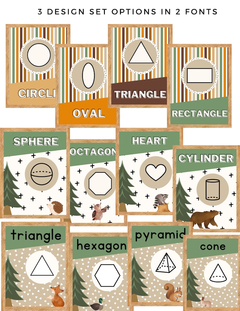 Woodland Classroom Shape Posters [EDITABLE] - Etsy
