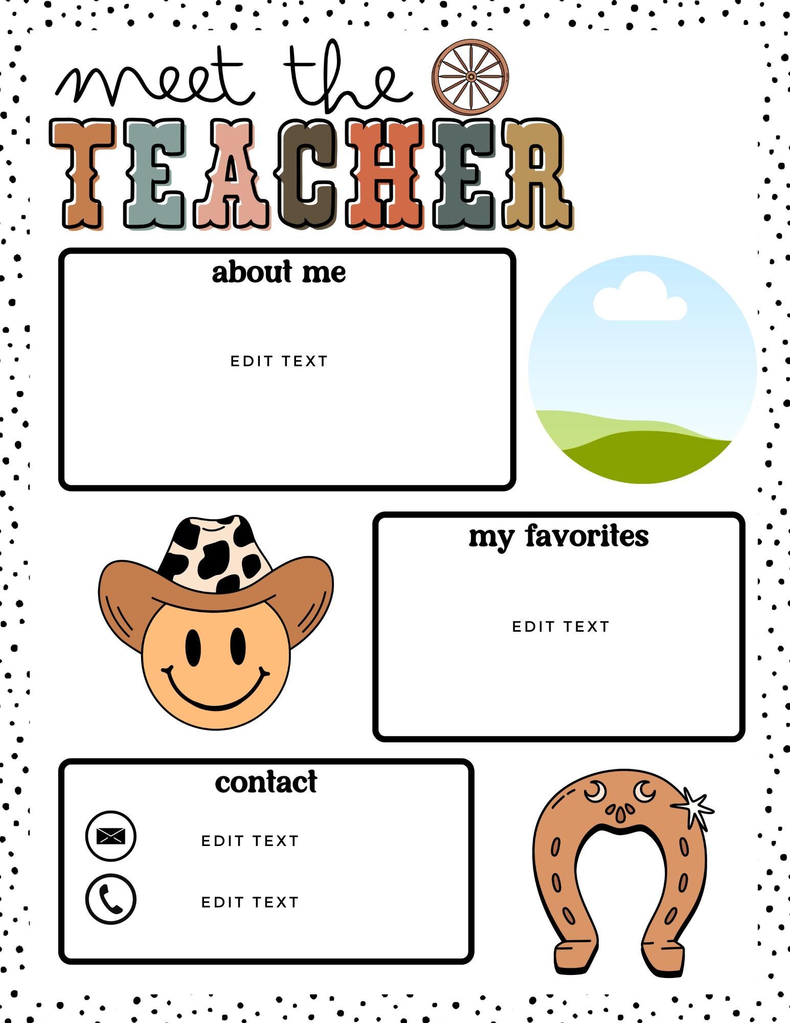 Wild Wild West Meet the Teacher Template - Etsy