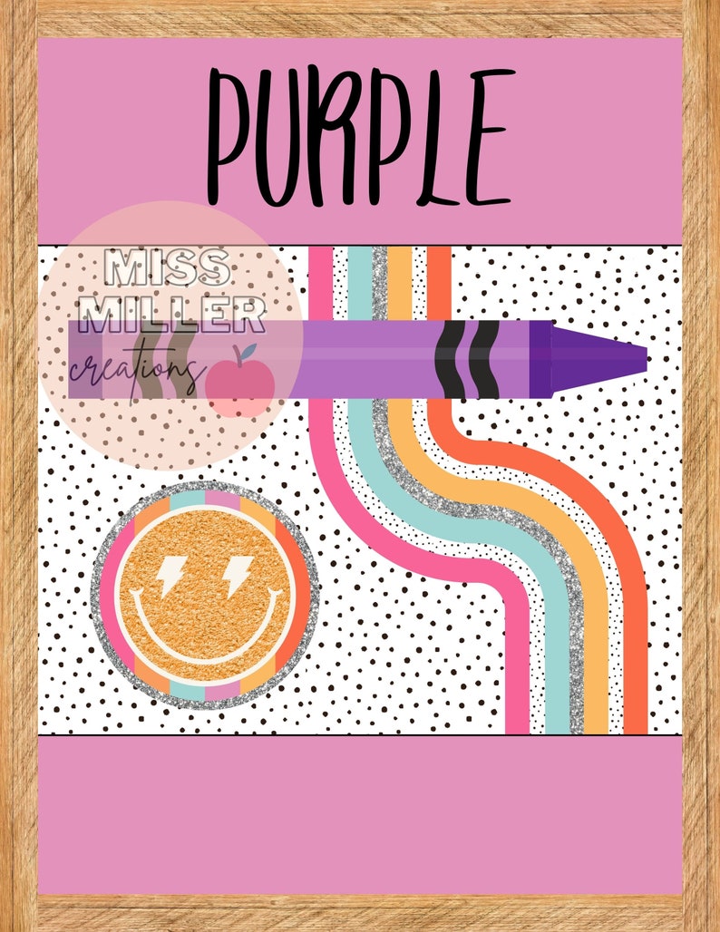 Groovy Glitter Classroom Color Posters - Etsy