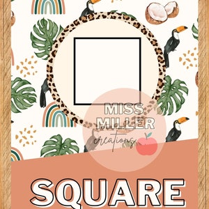 Boho Tropics Classroom Shape Posters - Etsy