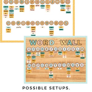 Modern Boho Rainbow Classroom Word Wall [editable] - Etsy