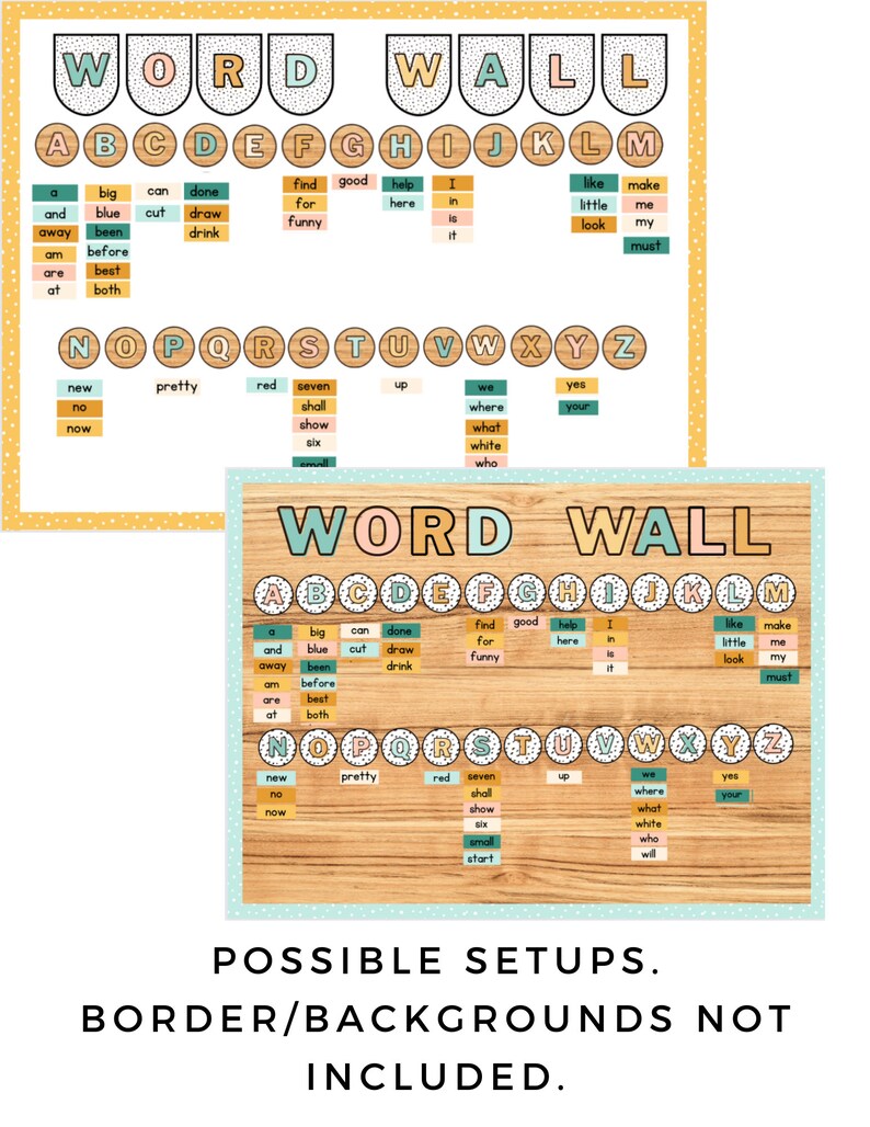 Modern Boho Rainbow Classroom Word Wall editable - Etsy