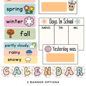 Groovy Pastel Classroom Calendar - Etsy