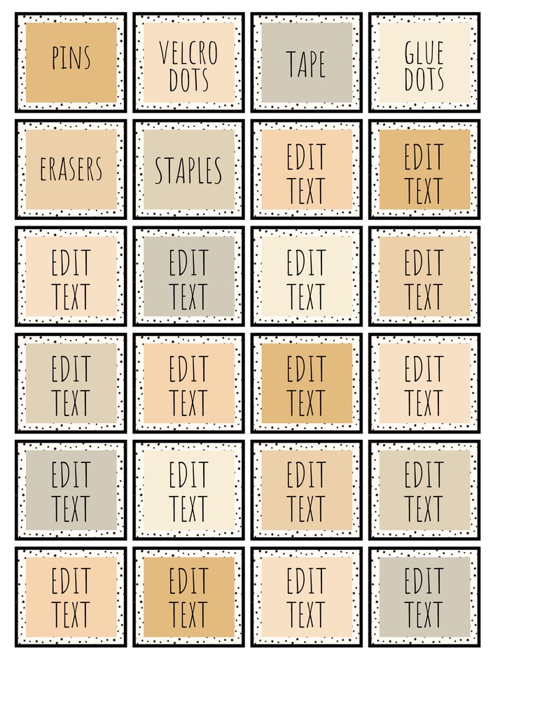 Neutral Boho Rainbow Teacher Toolbox Labels editable - Etsy