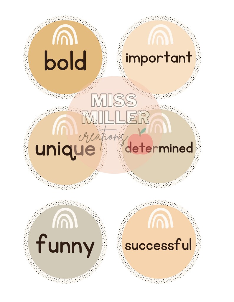 Neutral Boho Rainbow Classroom Affirmation Station - Etsy