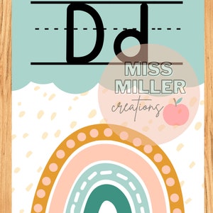 Modern Boho Rainbow Classroom Alphabet - Etsy