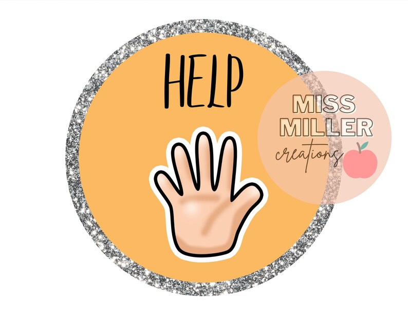 Groovy Glitter Hand Signals Classroom Posters editable - Etsy
