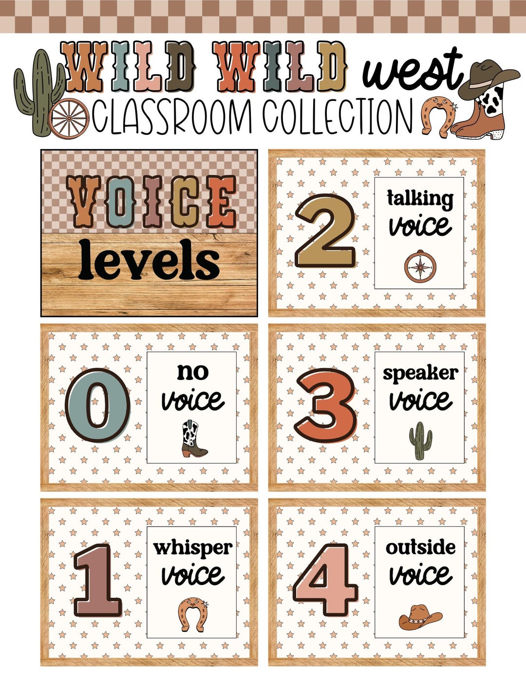Wild Wild West Voice Level Classroom Posters - Etsy