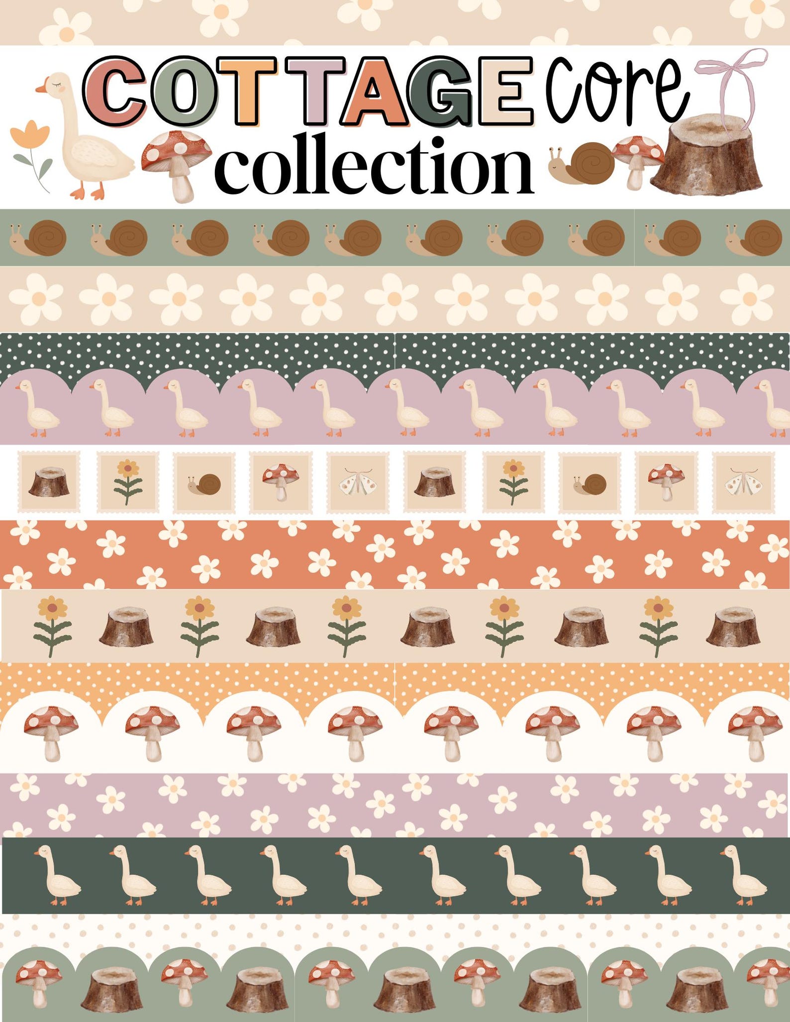 Cottagecore Bulletin Board Borders Pack - Etsy