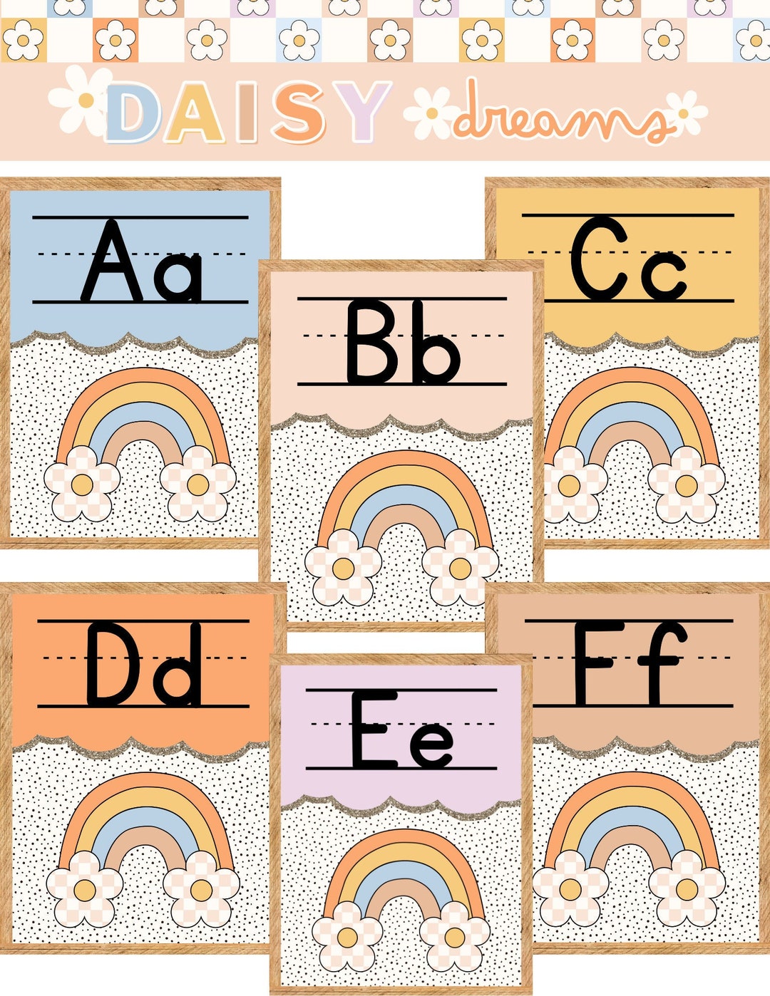 Daisy Dreams Alphabet Posters - Etsy