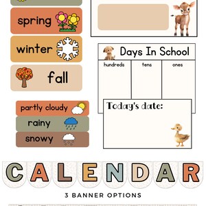 Farm Friends Classroom Calendar - Etsy