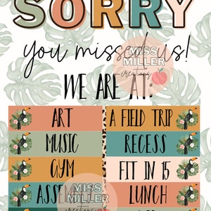 Boho Tropics Where Are We Classroom Door Sign [editable] - Etsy