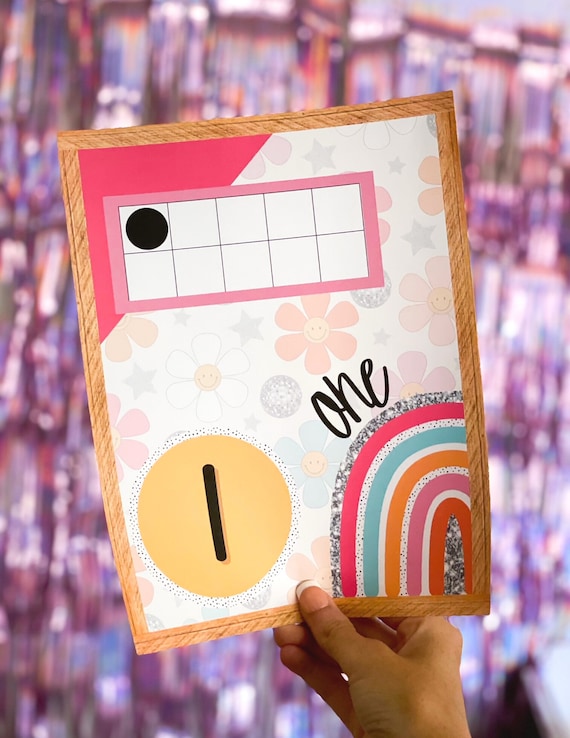 Groovy Glitter Classroom Number Posters - Etsy