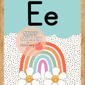 Retro Rainbow Classroom Alphabet Posters - Etsy