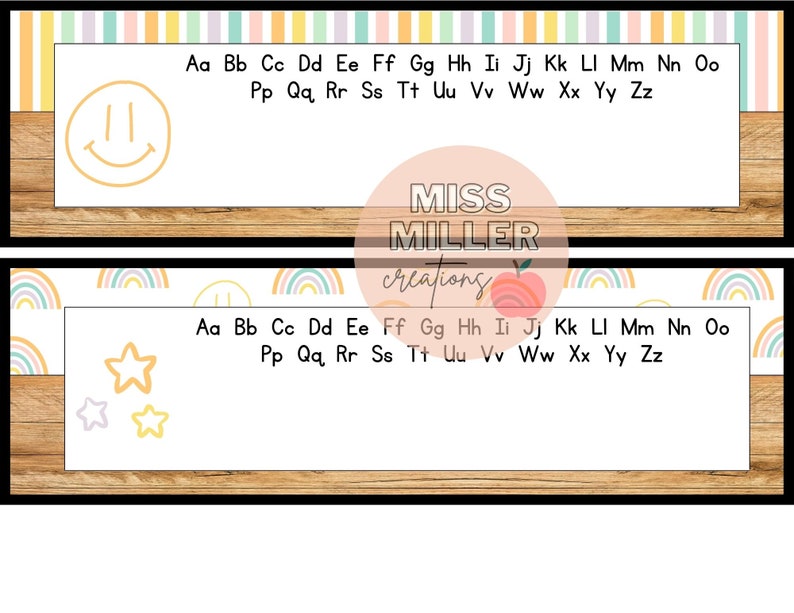 Pastel Boho Rainbow Desk Plates editable - Etsy