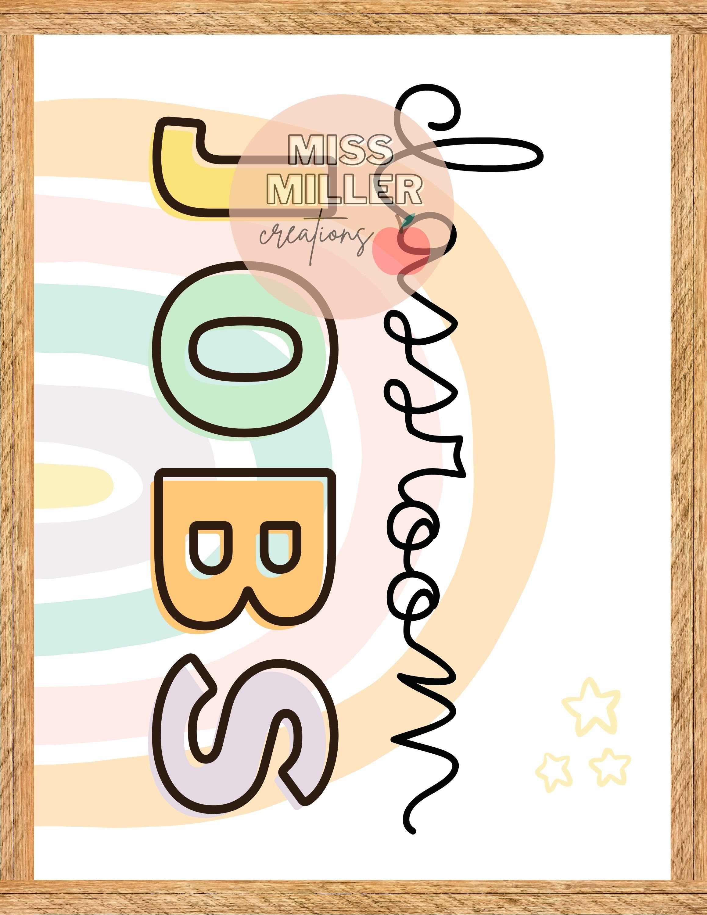Pastel Boho Rainbow Class Jobs Display editable - Etsy