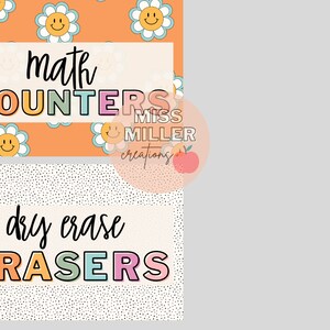 Retro Rainbow Classroom Supply Labels - Etsy