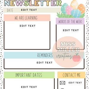 April/spring Newsletter Template [editable] - Etsy