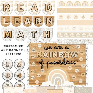 Neutral Boho Rainbow Complete Classroom Collection - Etsy