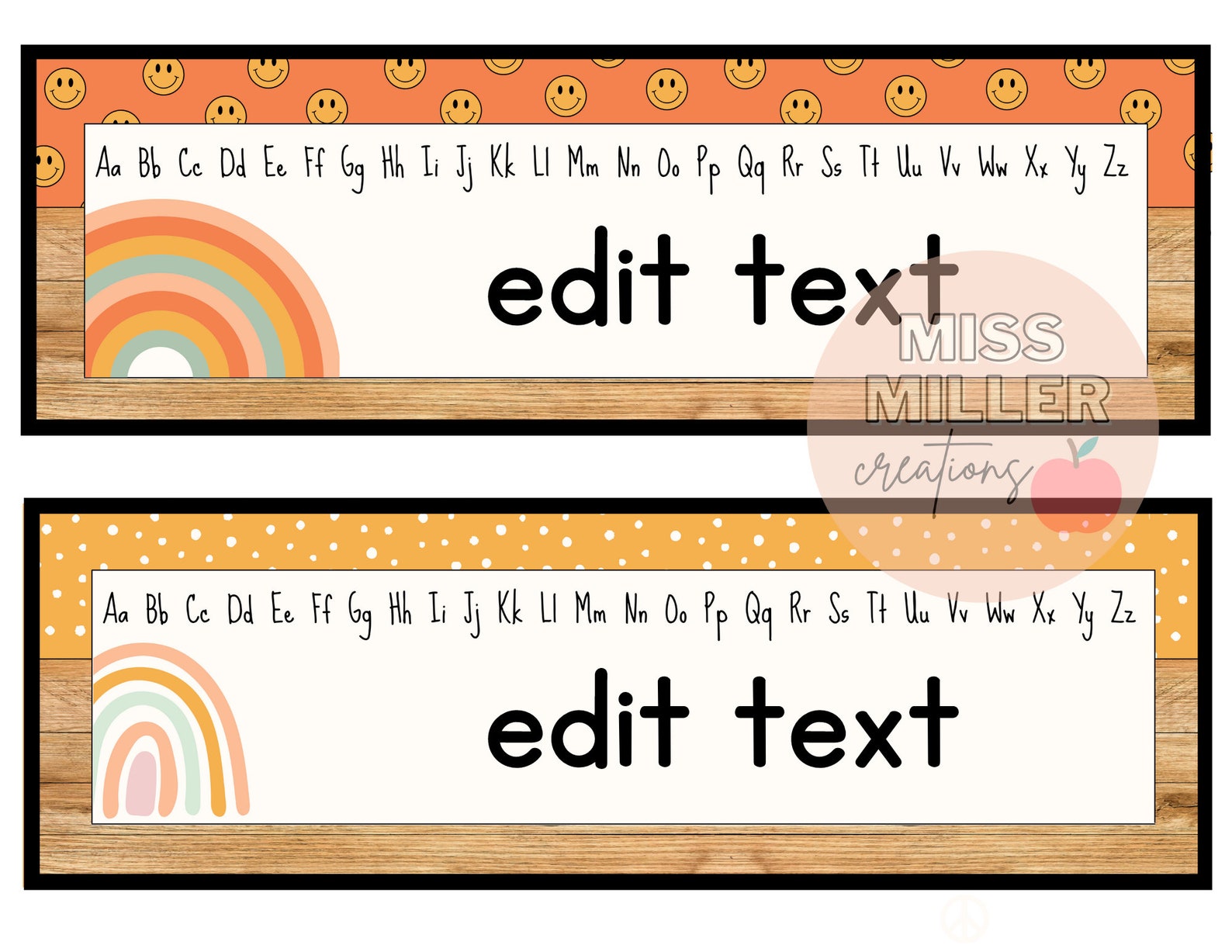 Groovy Boho Desk Plates [editable] - Etsy