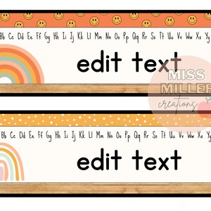Groovy Boho Desk Plates [editable] - Etsy
