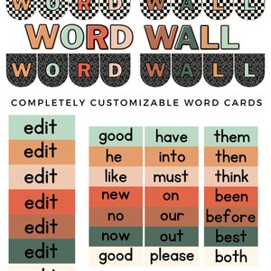 Groovy Vintage Word Wall [editable] - Etsy