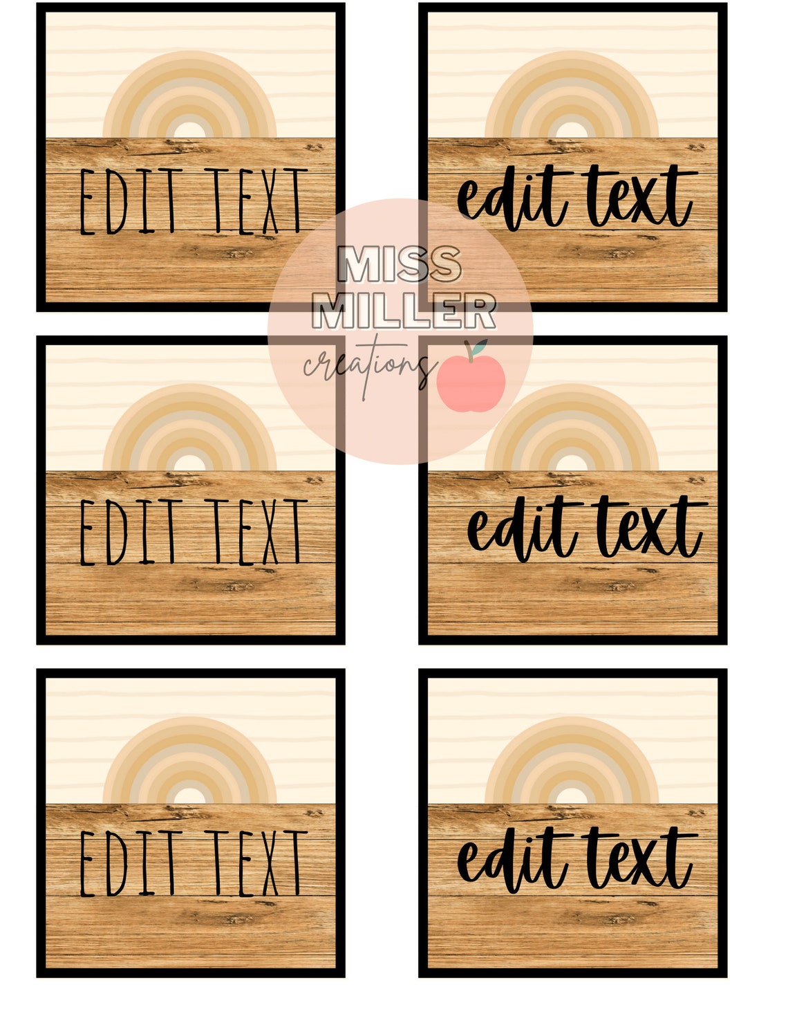Neutral Boho Rainbow Classroom Labels [editable] - Etsy