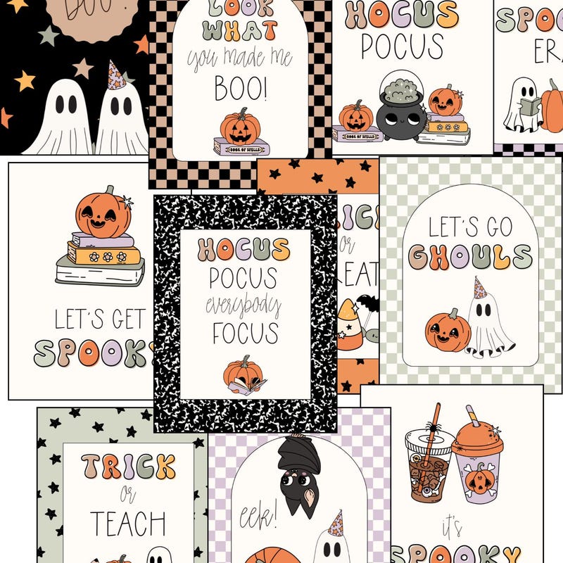 Cute Halloween Poster - Etsy
