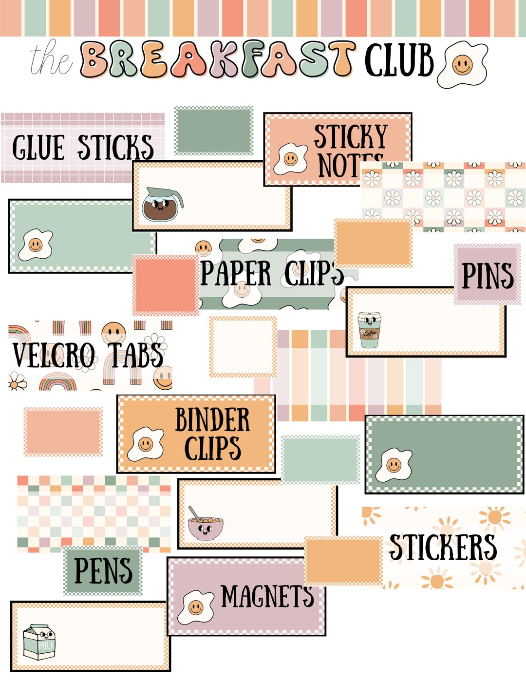 The Breakfast Club Teacher Toolbox Labels [editable] - Etsy