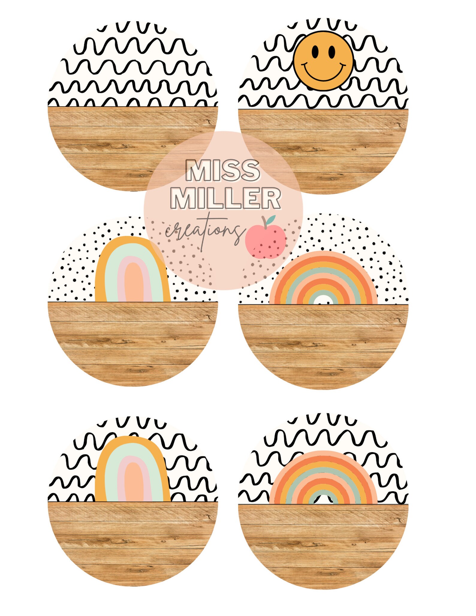 Groovy Boho Labels editable | Etsy