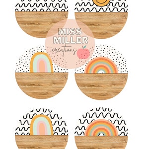 Groovy Boho Labels editable | Etsy