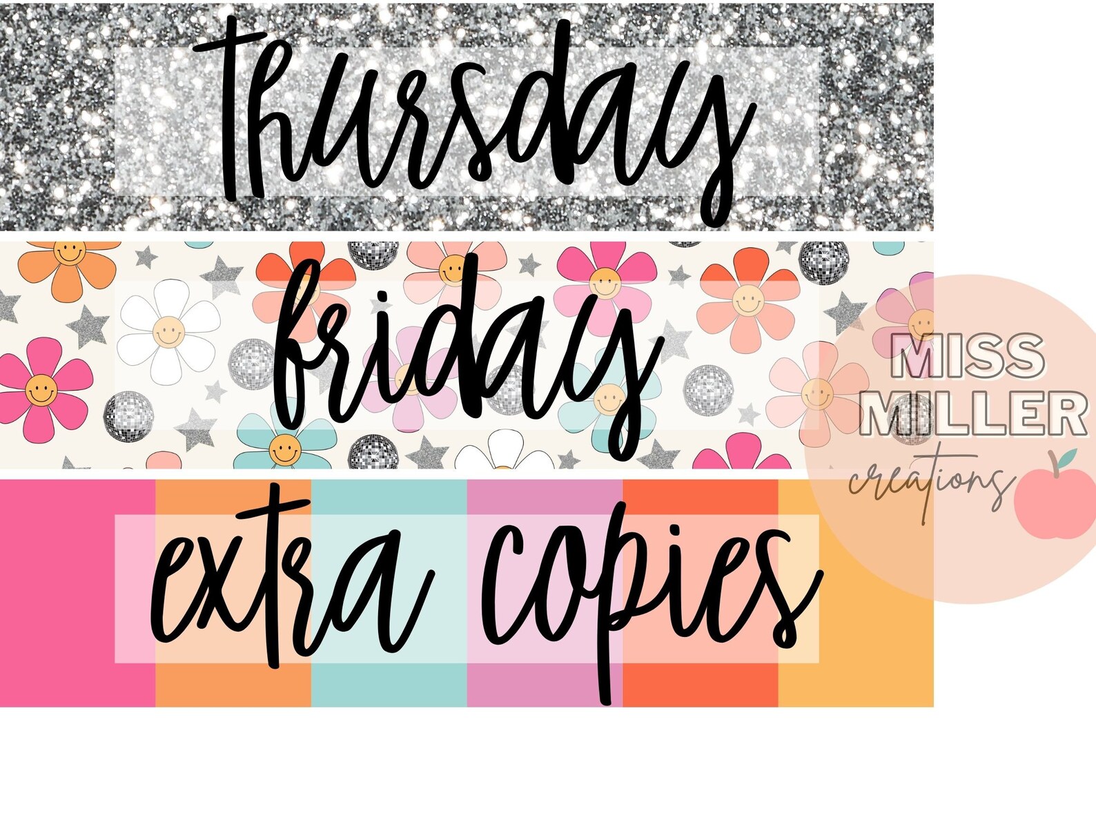 Groovy Glitter 10-drawer Cart Labels - Etsy