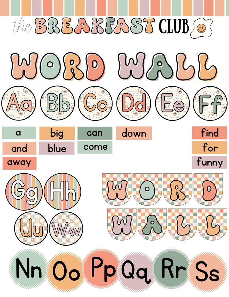 The Breakfast Club Word Wall [editable] - Etsy
