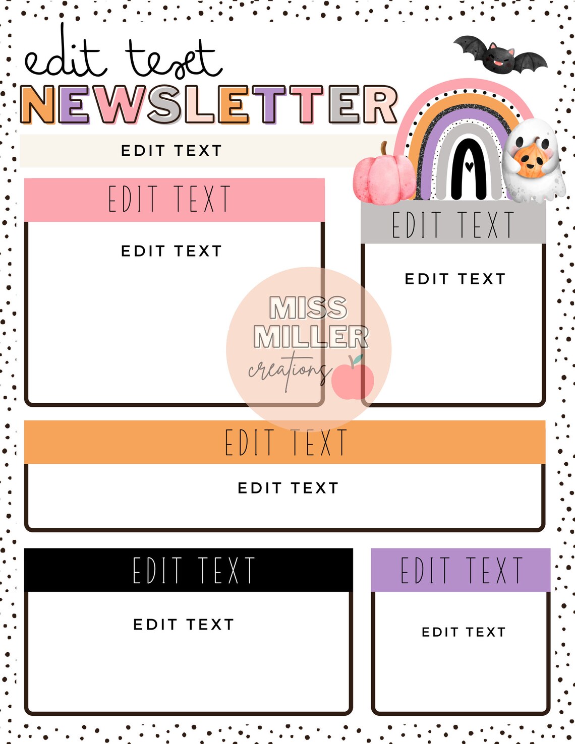 Modern Halloween Newsletter Template [editable] - Etsy