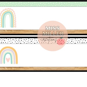 Pastel Boho Rainbow Desk Plates [editable] - Etsy