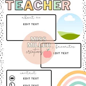 Pastel Boho Rainbow Meet the Teacher Template [editable] - Etsy